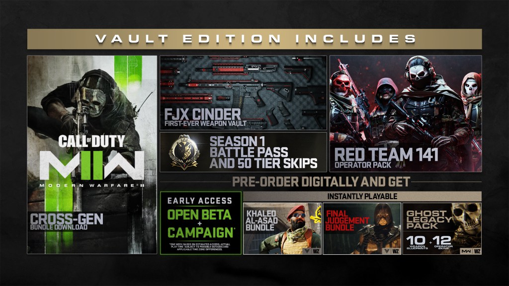 All Pre-Order Rewards for Call of Duty Modern Warfare 2 Vault Edition ...