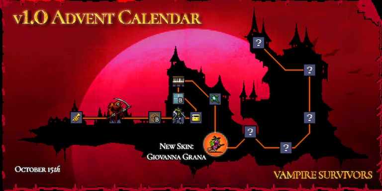 Vampire Survivors Advent Calendar Spoiler 9 Revealed (October 15, 2022 ...
