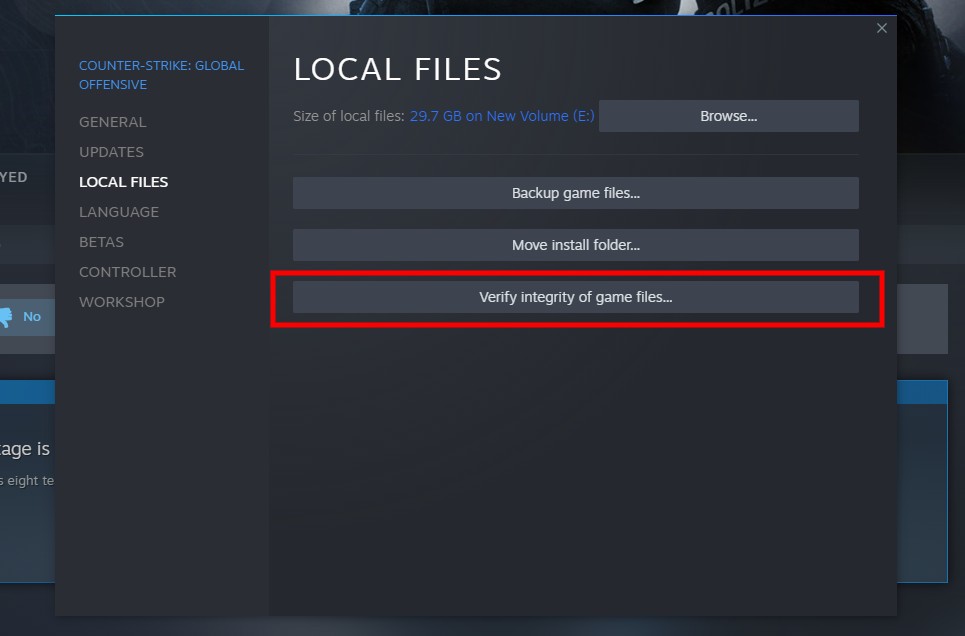Verify Integrity of Game Files
