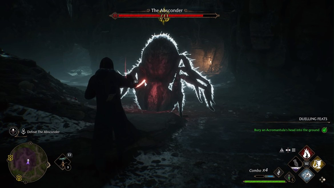 How to Bury an Acromantula's Head into the Ground in Hogwarts Legacy ...