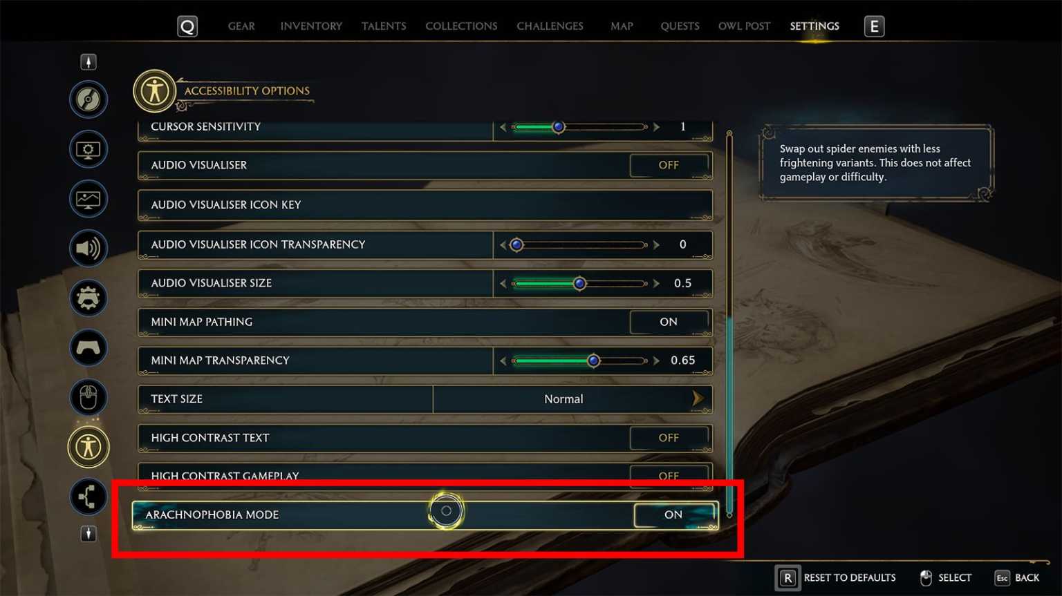 How to Turn On Arachnophobia Mode in Hogwarts Legacy - Prima Games