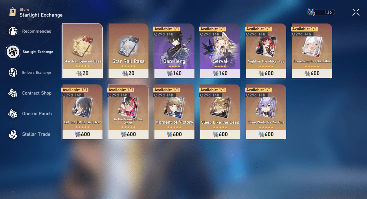 Starlight Exchange Rewards in Honkai: Star Rail Listed (June 2023 ...