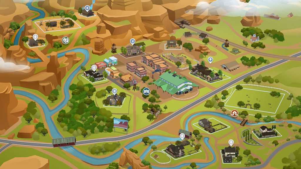 The Sims 4 Horse Ranch: Chestnut Ridge World Map Explained - Prima Games