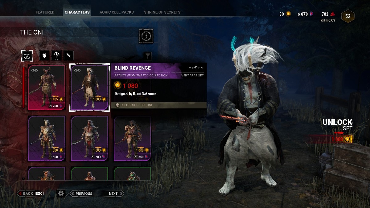 All New Artists From The Fog Collections Cosmetics In Dead by Daylight ...