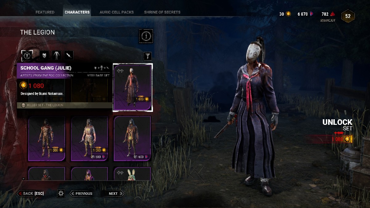 All New Artists From The Fog Collections Cosmetics In Dead by Daylight ...