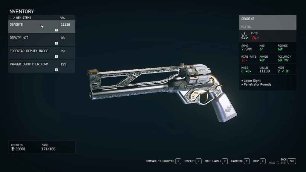 Deadeye revolver, as you can see, has quite a value, and you can sell ...