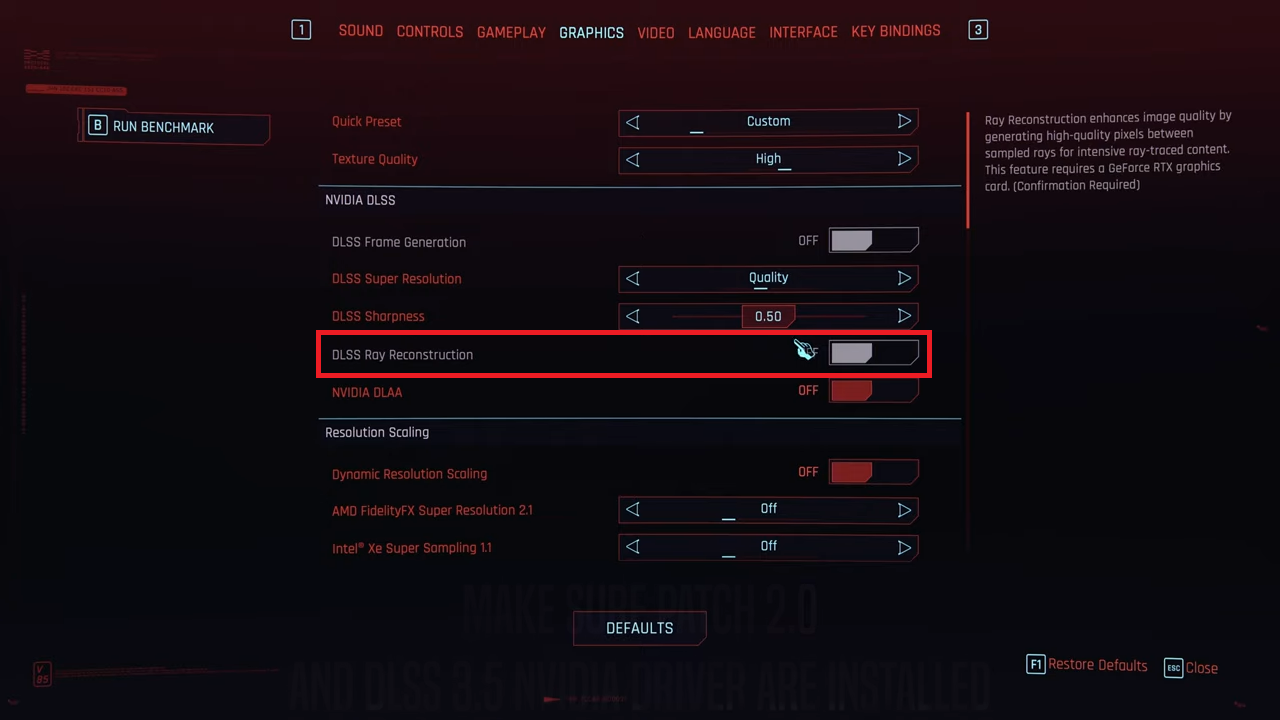 How to Enable DLSS 3.5 Ray Reconstruction in Cyberpunk 2077 - Prima Games