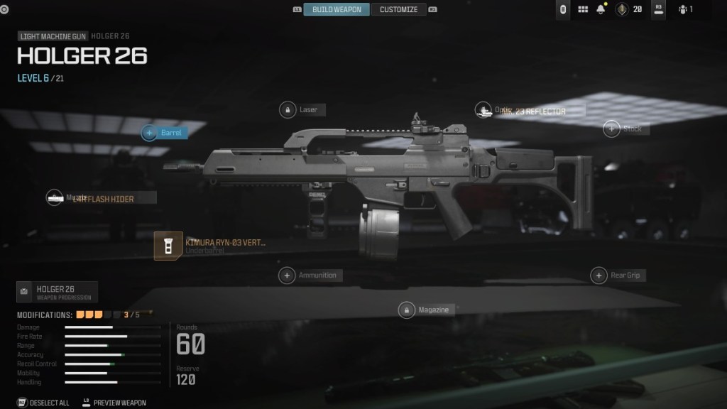 My Holger 26 build in MW3 (Screenshot by Prima Games).