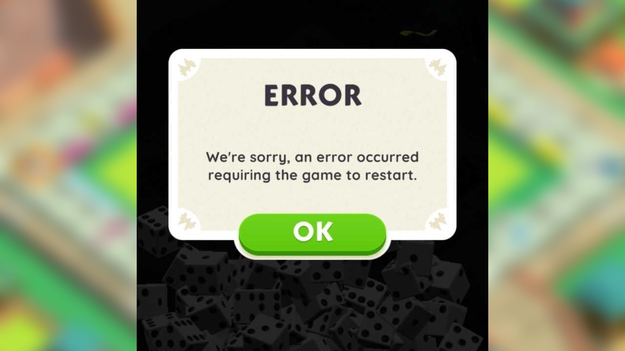 Monopoly GO: How To Fix "Error: We're Sorry, An Error Occurred Requiring The Game To Restart ...