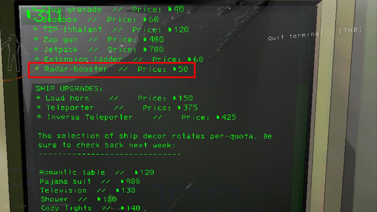 Comment obtenir et utiliser le booster de radar dans Lethal Company