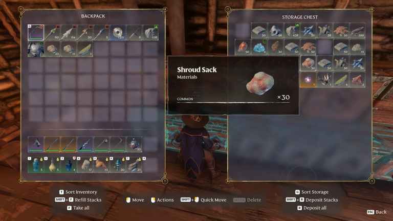 How to Get and Use Shroud Sacks in Enshrouded - Prima Games