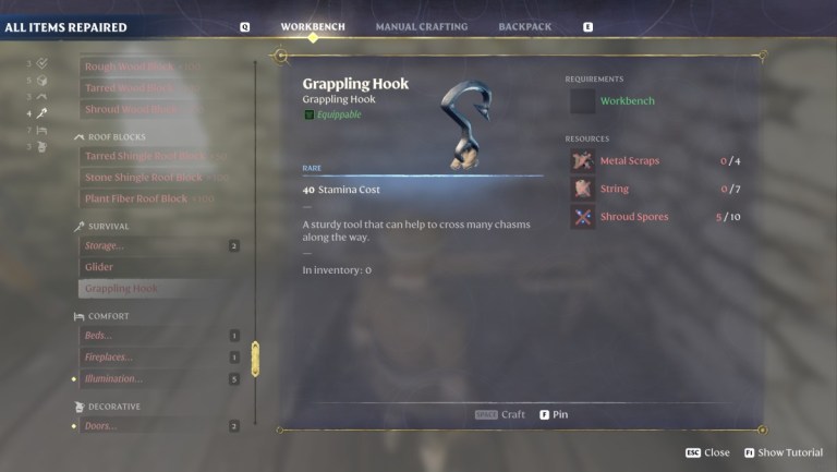 How to Craft the Grapple Hook in Enshrouded - Prima Games