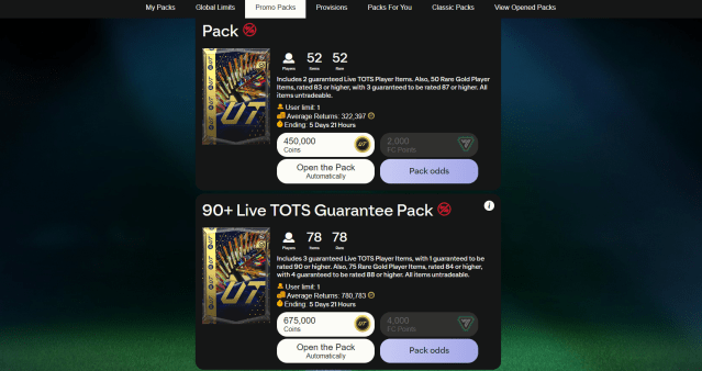 EA FC 24 : Le pack de garantie TOTS 90+ Live en vaut-il la peine