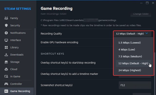 How to Use the Steam Game Recording Feature on PC