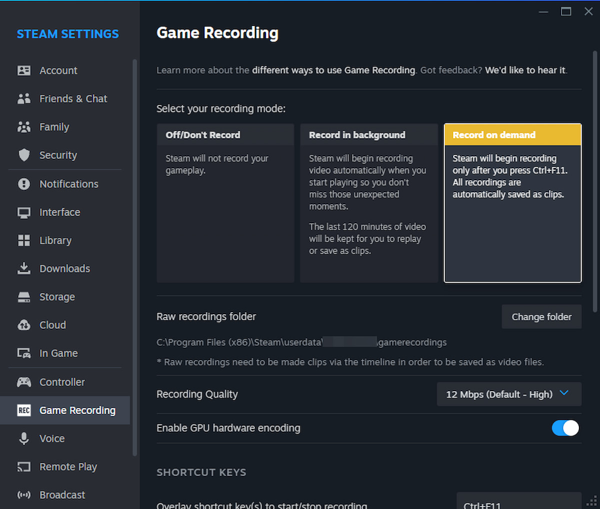 How to Use the Steam Game Recording Feature on PC