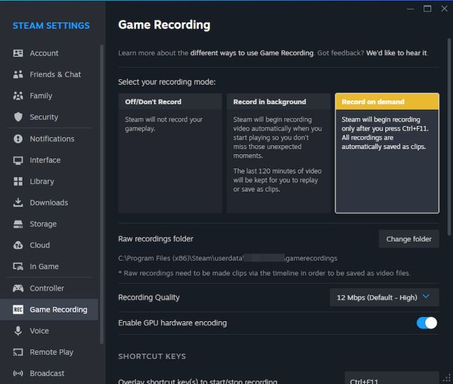 How to Use the Steam Game Recording Feature on PC