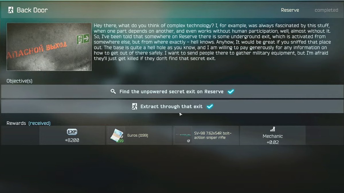 How to Finish Back Door in Escape from Tarkov - Prima Games