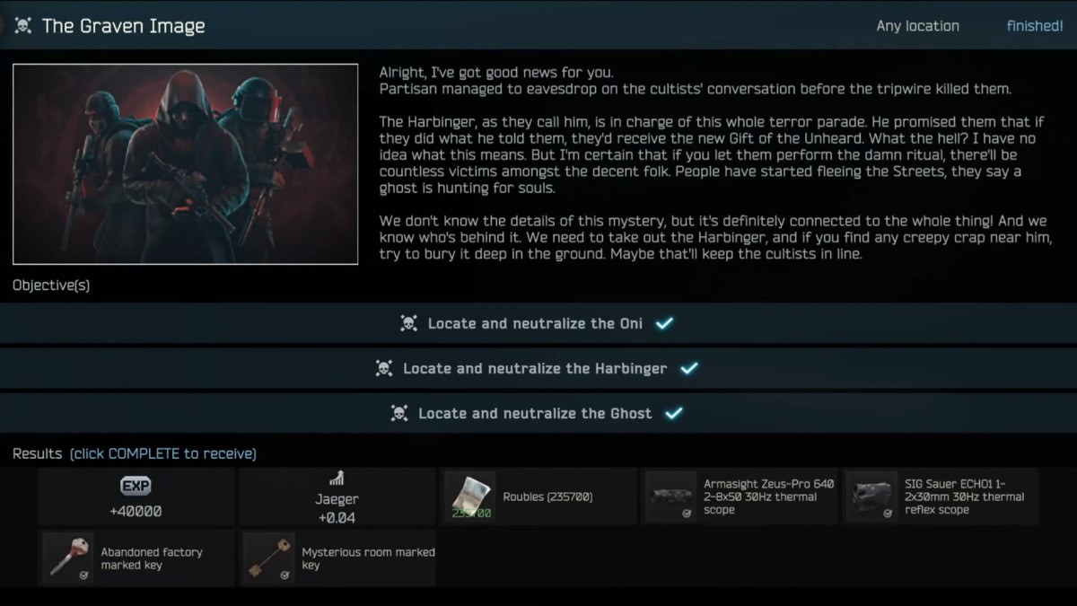 How to Finish the Graven Image in Escape from Tarkov - Prima Games