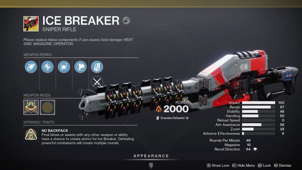 How to Get Ice Breaker Exotic Sniper Rifle in Destiny 2 - Prima Games