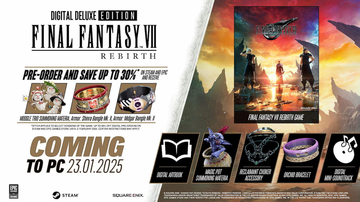 Final Fantasy 7 Rebirth PC System Requirements and Pre-Order Bonus
