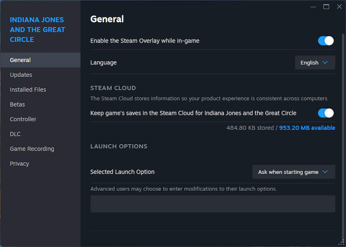Indiana Jones and the Great Circle Save File Location on PC
