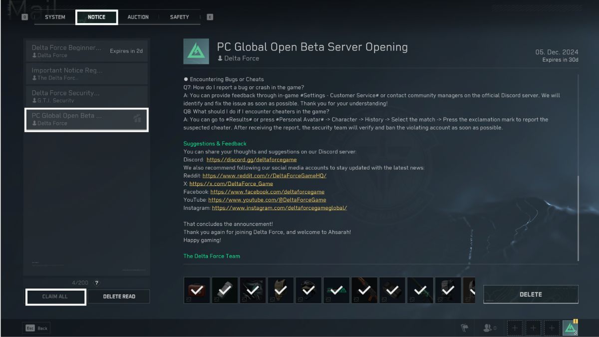 How To Claim Pre-Registration Rewards in Delta Force