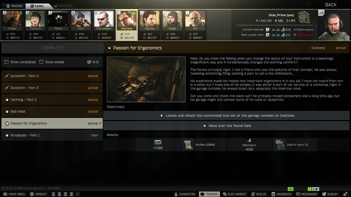 How to Finish Passion for Ergonomics in Escape from Tarkov - Prima Games