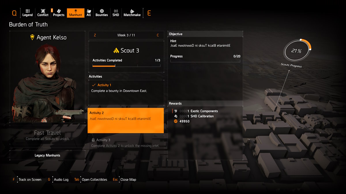 Agent Kelso Scout 3 Manhunt Riddle Solutions in The Division 2 - Prima ...