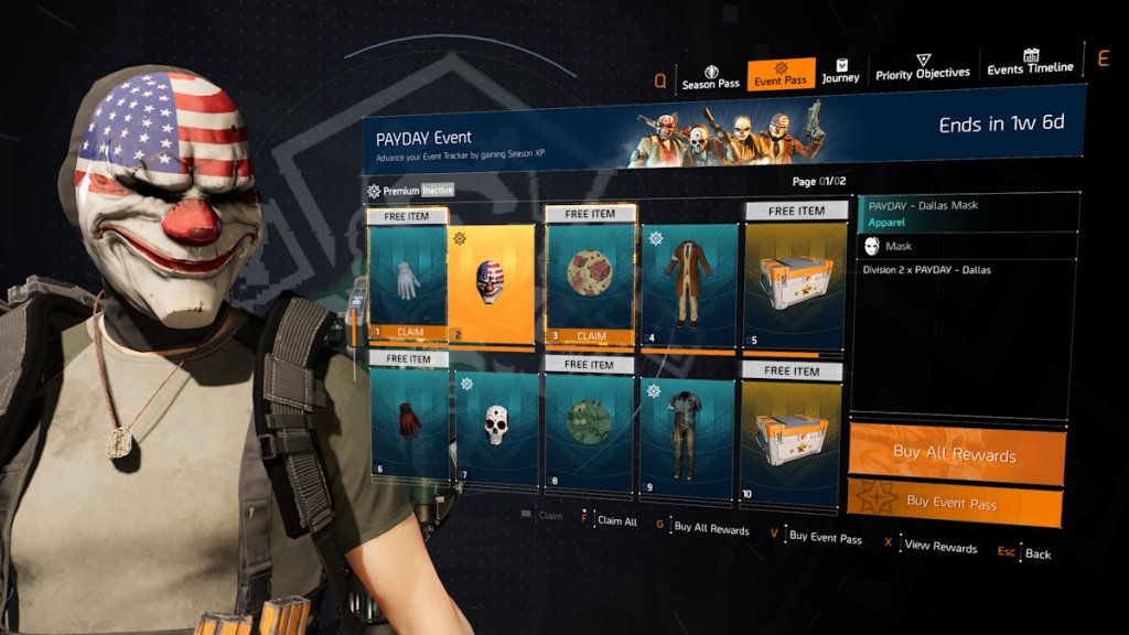 How to Get All PAYDAY Masks in The Division 2 - Prima Games