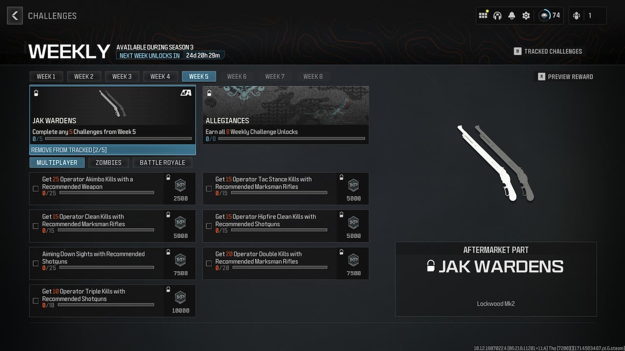 Mw3 Jak Warden Challenges